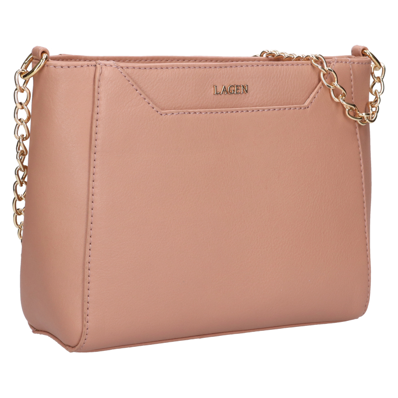 dámská kabelka kožená BLC-22/1974-peach-broskvová | Lagen